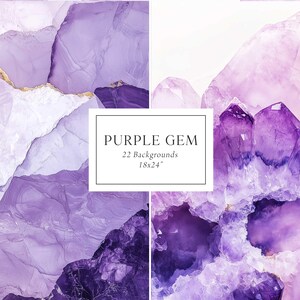 Purple Gemstone Digital Papers, Gemstone Textures, Abstract Digital ...