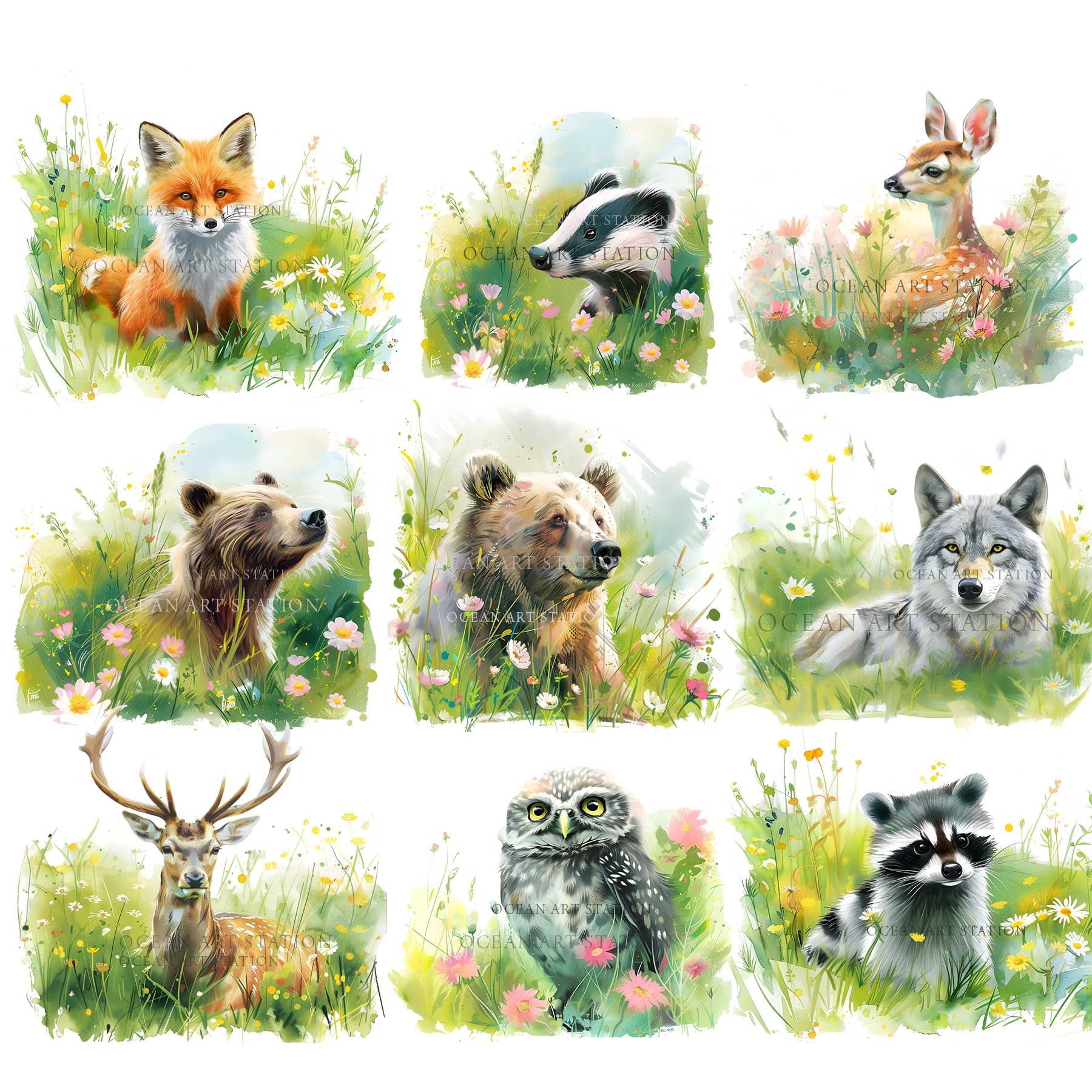 Woodland Animals Clipart, Forest Animals Clipart, Spring Animals ...