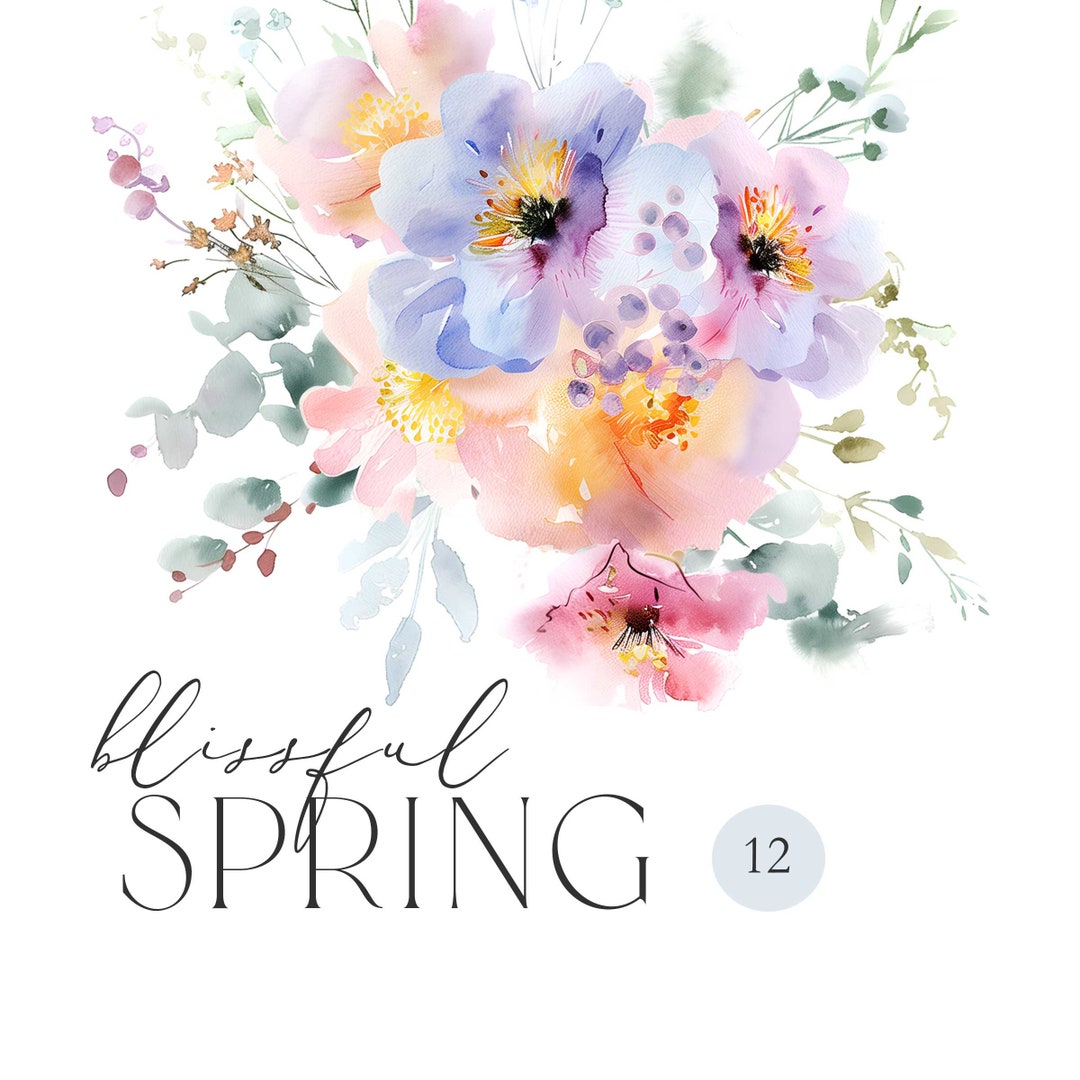 Spring Flowers Clipart, Spring Bouquets Png, Pastel Spring Wildflowers ...