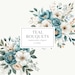 Teal Flowers Clipart, Teal Bouquets Png, Turquoise Blue and White ...