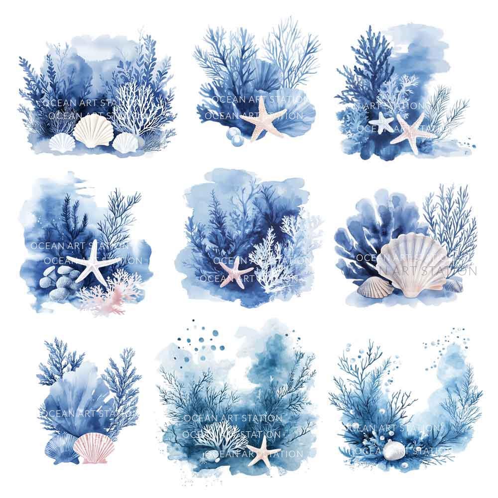 Marine Clipart, Under the Sea Clipart, Coral Reef, Beach Wedding ...