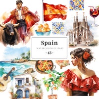 SPAIN Themed Clipart Bundle PNG Files High Resolution Png Instant ...