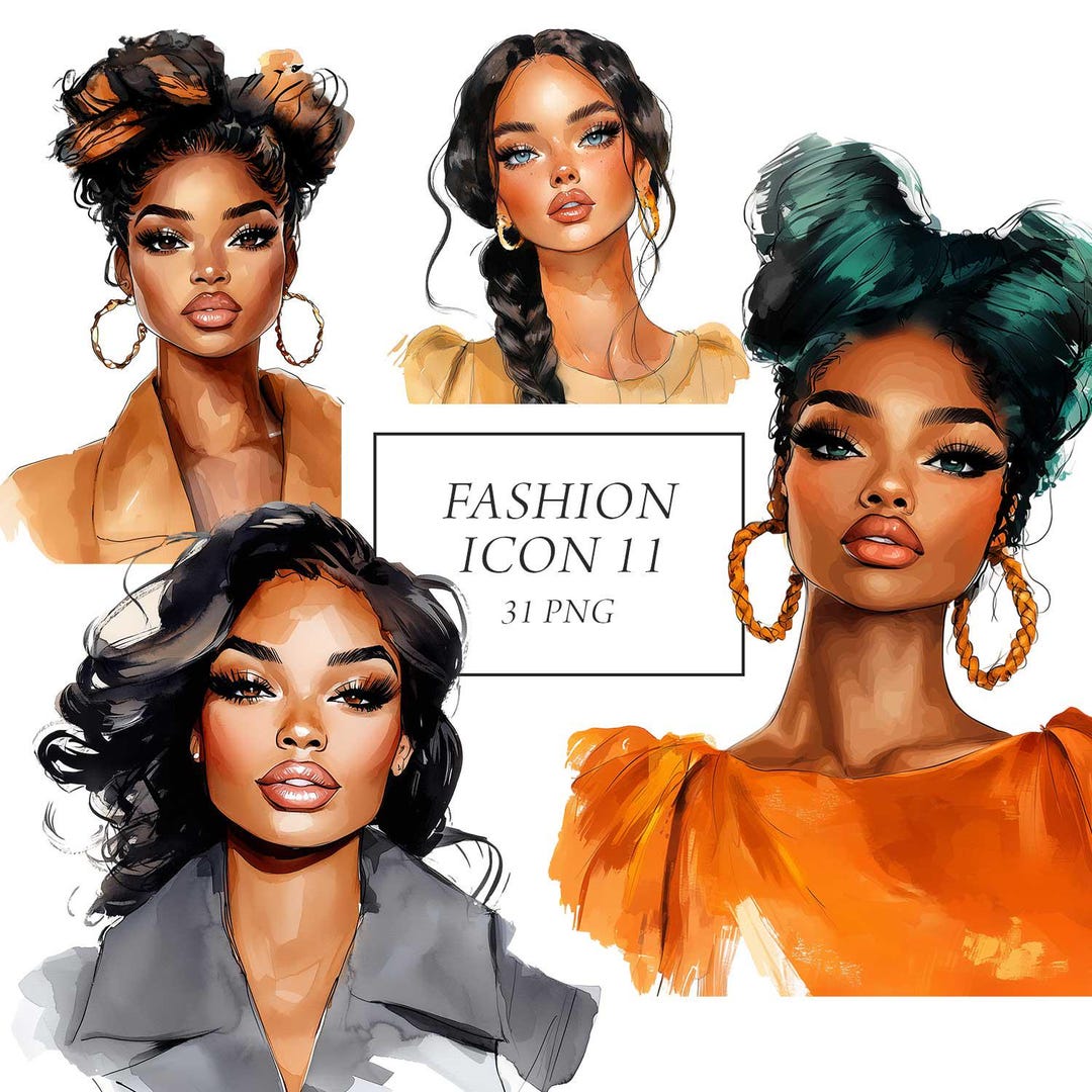 Black Girl Fashion Clipart, Black Fashion Models, Black Boss Girl ...