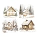 Winter Houses Clipart, Snowy Winter Homes, Cozy Home Clipart, Christmas ...