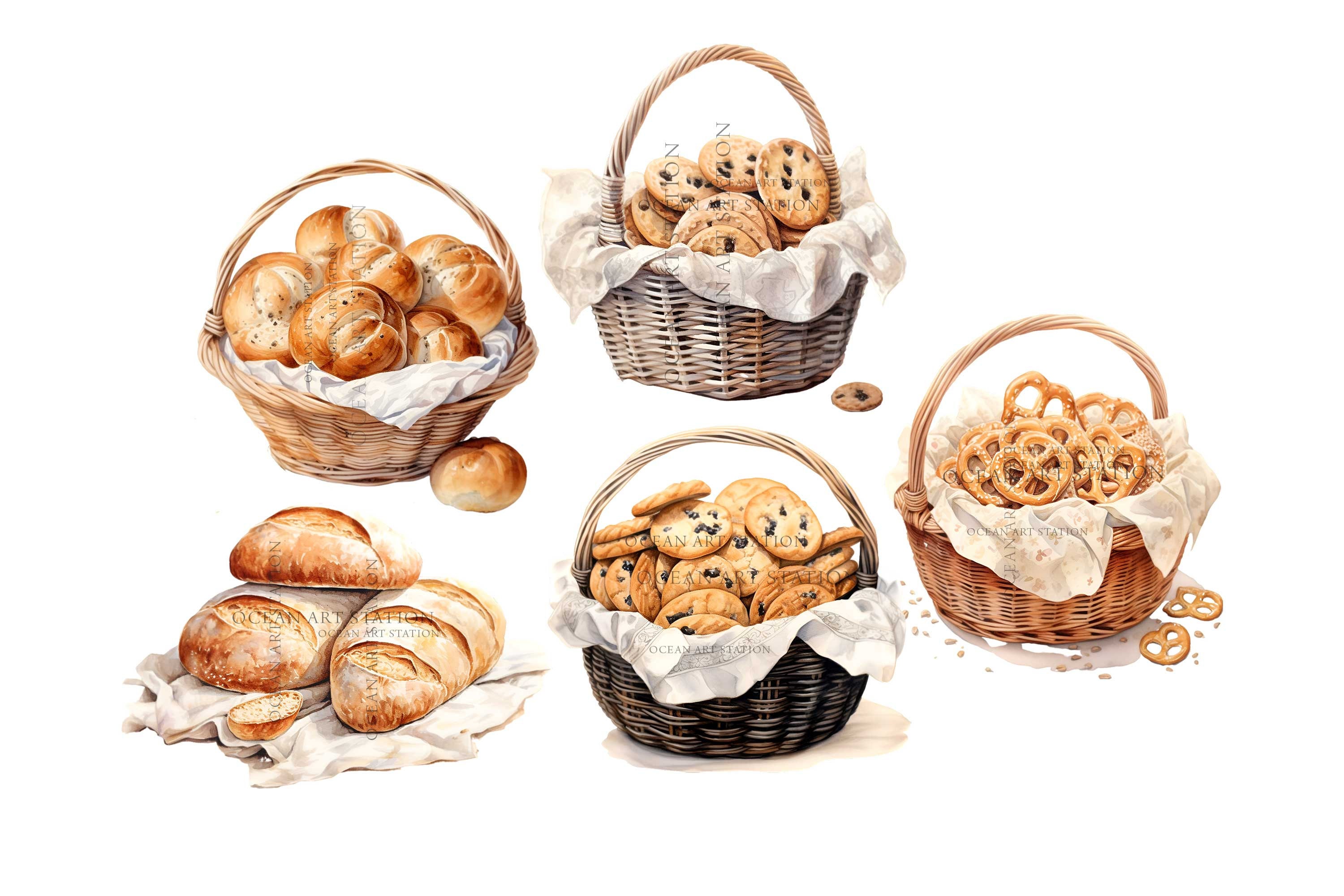 Baking Clipart Watercolor, Bakery Clipart, Desserts Cooking Clipart ...