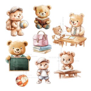 Back to School Clipart, Teacher Clipart, Cute School Clipart, Teddy ...