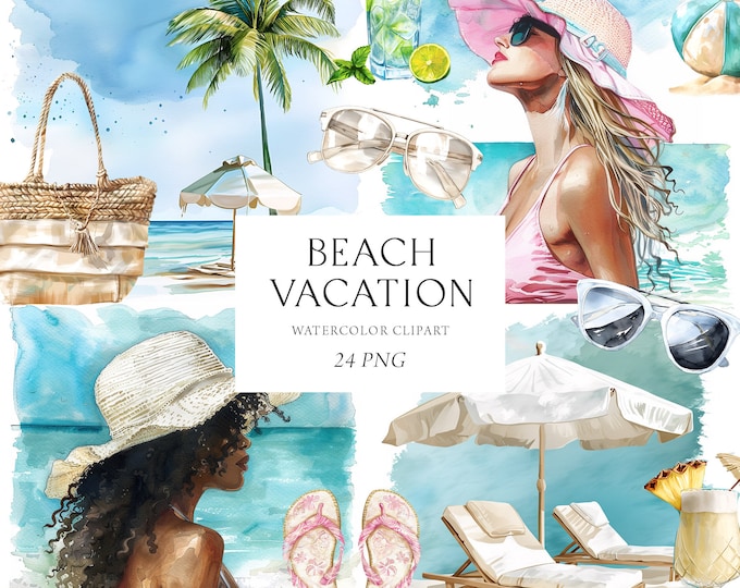 Surfing Clipart, Surf Girl Clipart, Summer Vacation Clipart, Beach ...
