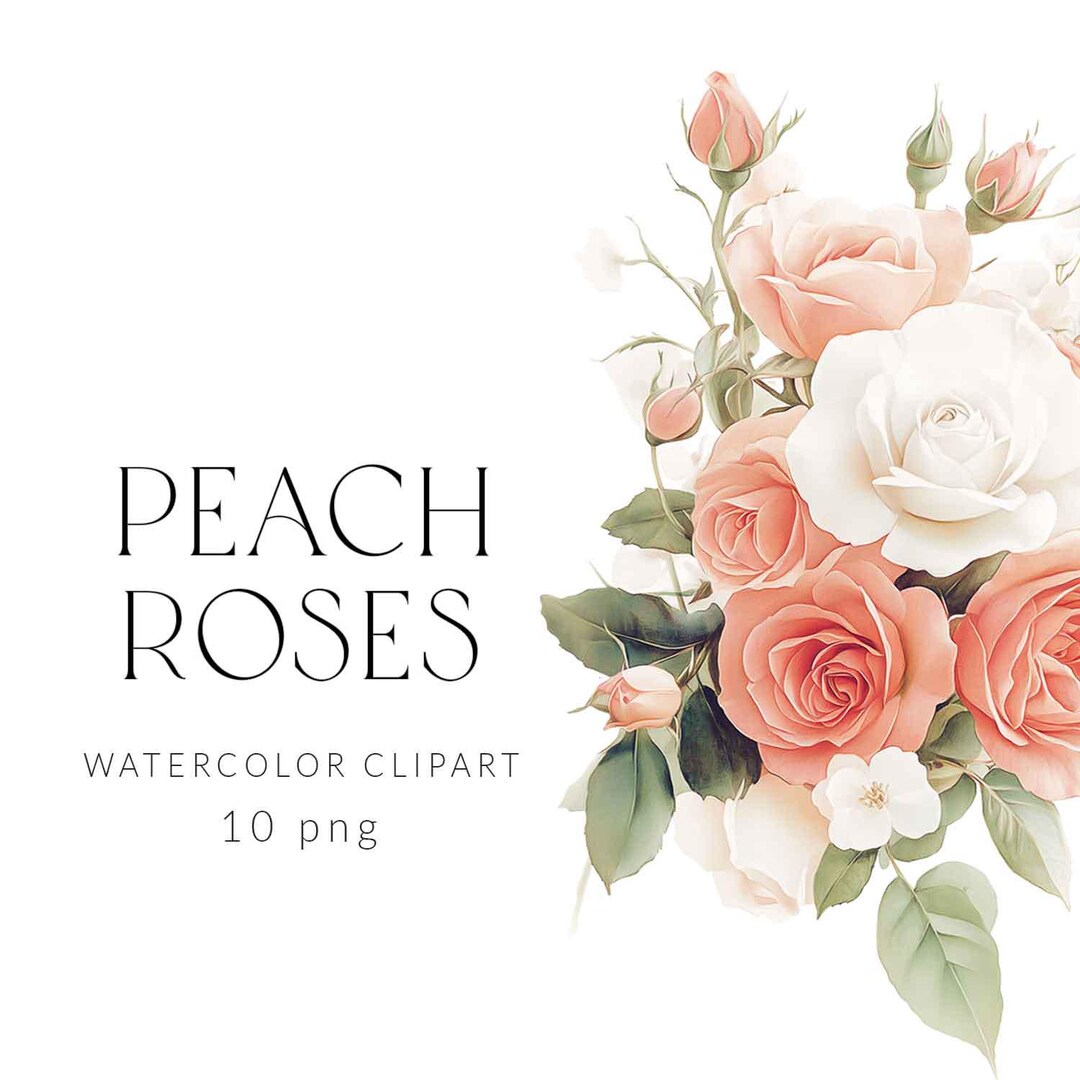 Peach Floral Clipart, Peach Floral Bouquets, Peach Wedding Bouquets ...