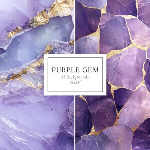Purple Gemstone Digital Papers, Gemstone Textures, Abstract Digital ...