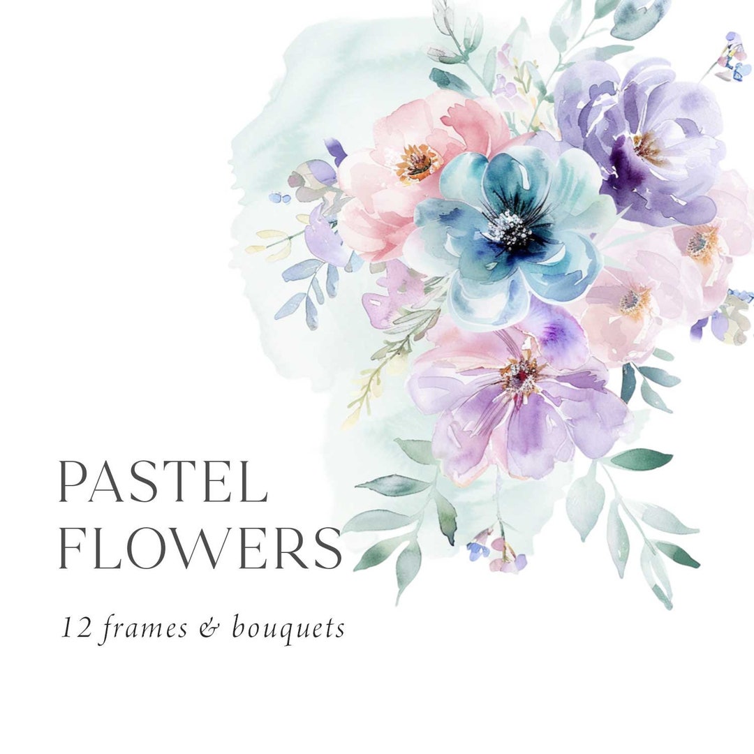 Pastel Flowers Clipart, Spring Bouquets Png, Pastel Spring Flowes ...