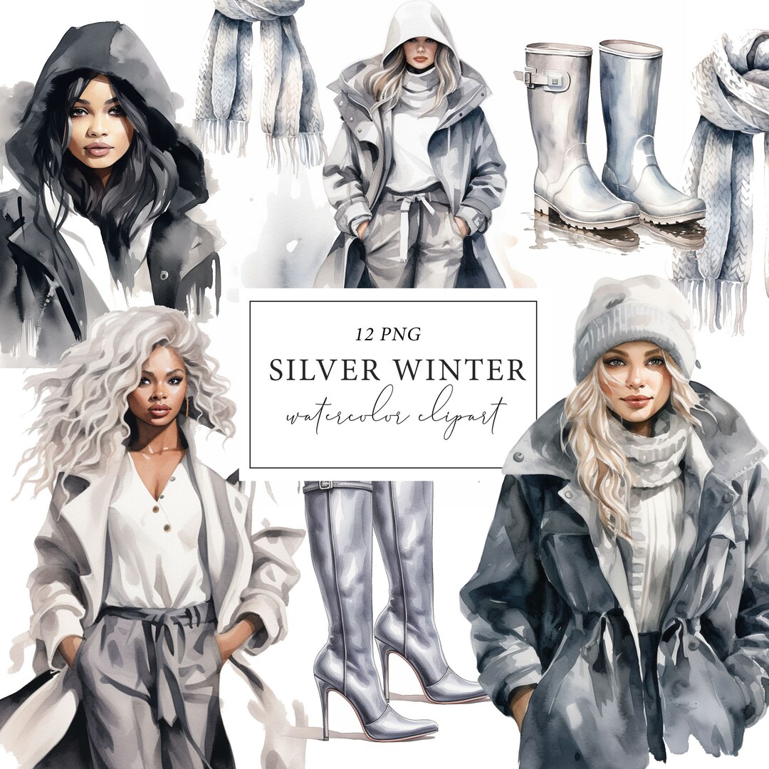 Winter Fashion Clipart Watercolor, Winter Girls Clipart, Fashion Girls ...