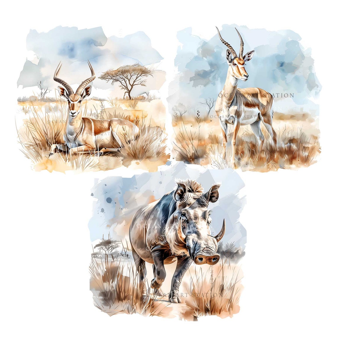 Safari Animals Clipart, African Animals Clipart, Jungle Safari Clipart ...