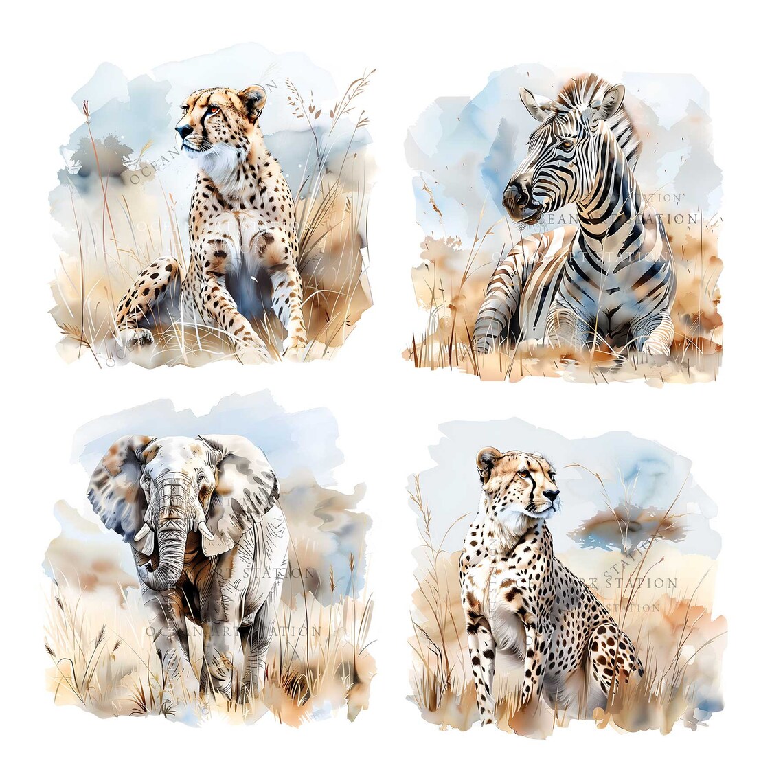 Safari Animals Clipart, African Animals Clipart, Jungle Safari Clipart ...