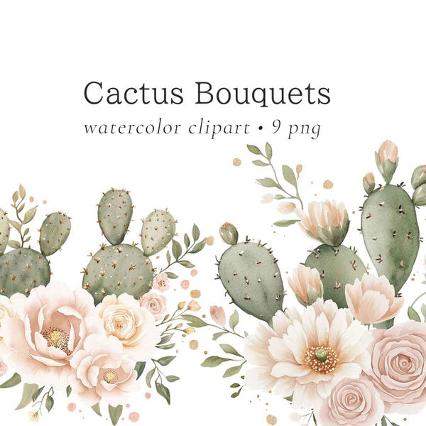 Cactus Flowers Bouquet - Etsy