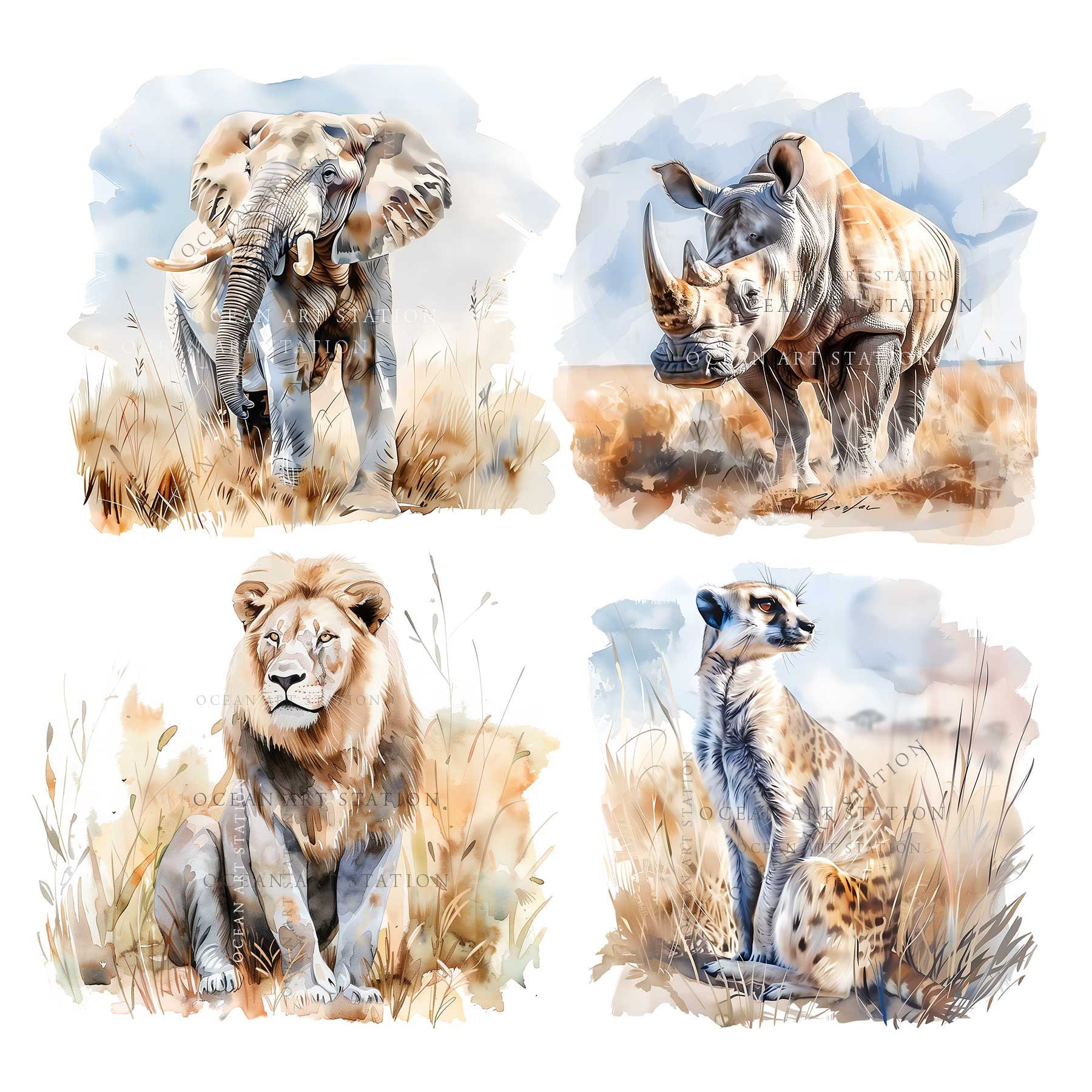 Safari Animals Clipart, African Animals Clipart, Jungle Safari Clipart ...