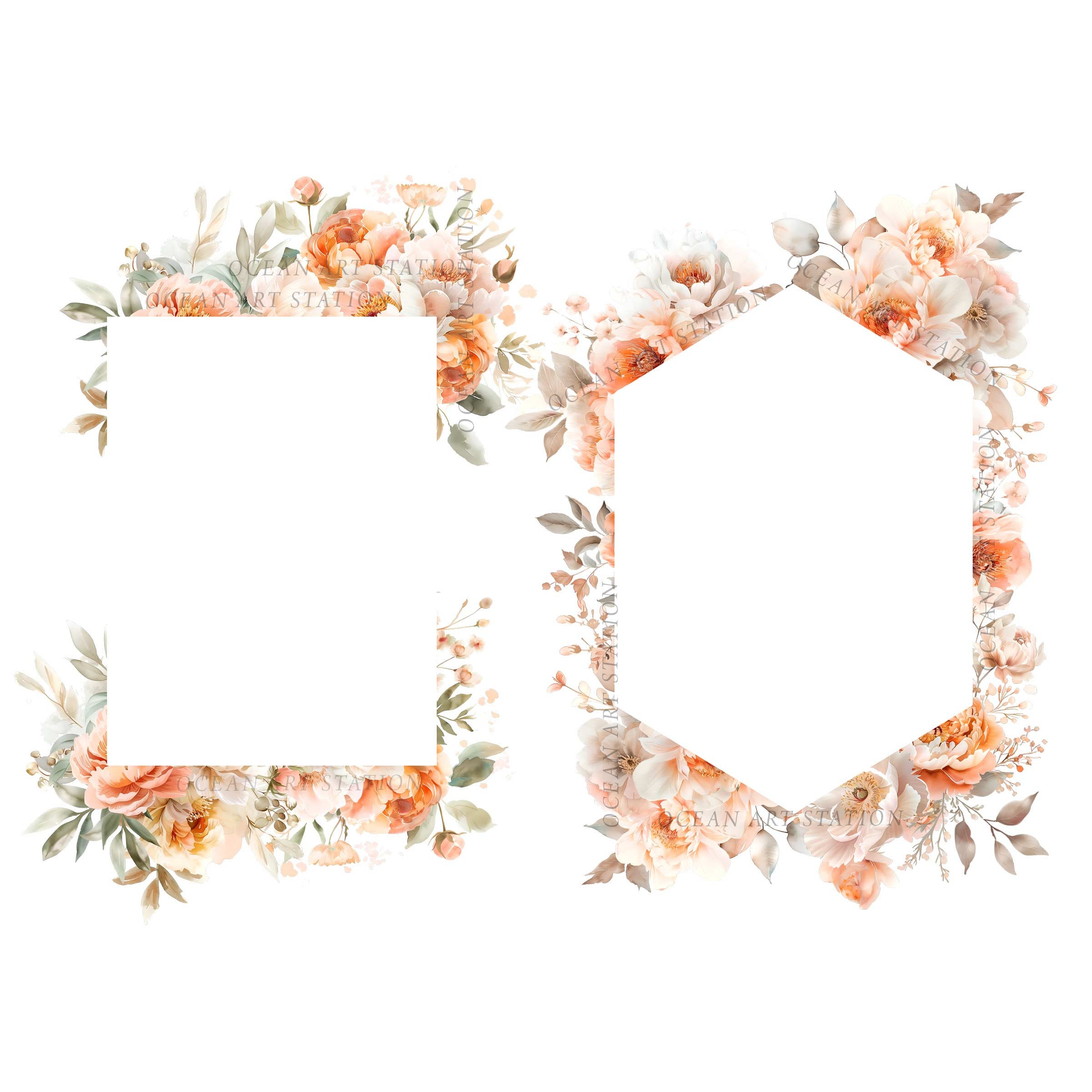 Peach Floral Clipart, Peach Floral Bouquets, Peach Wedding Bouquets ...