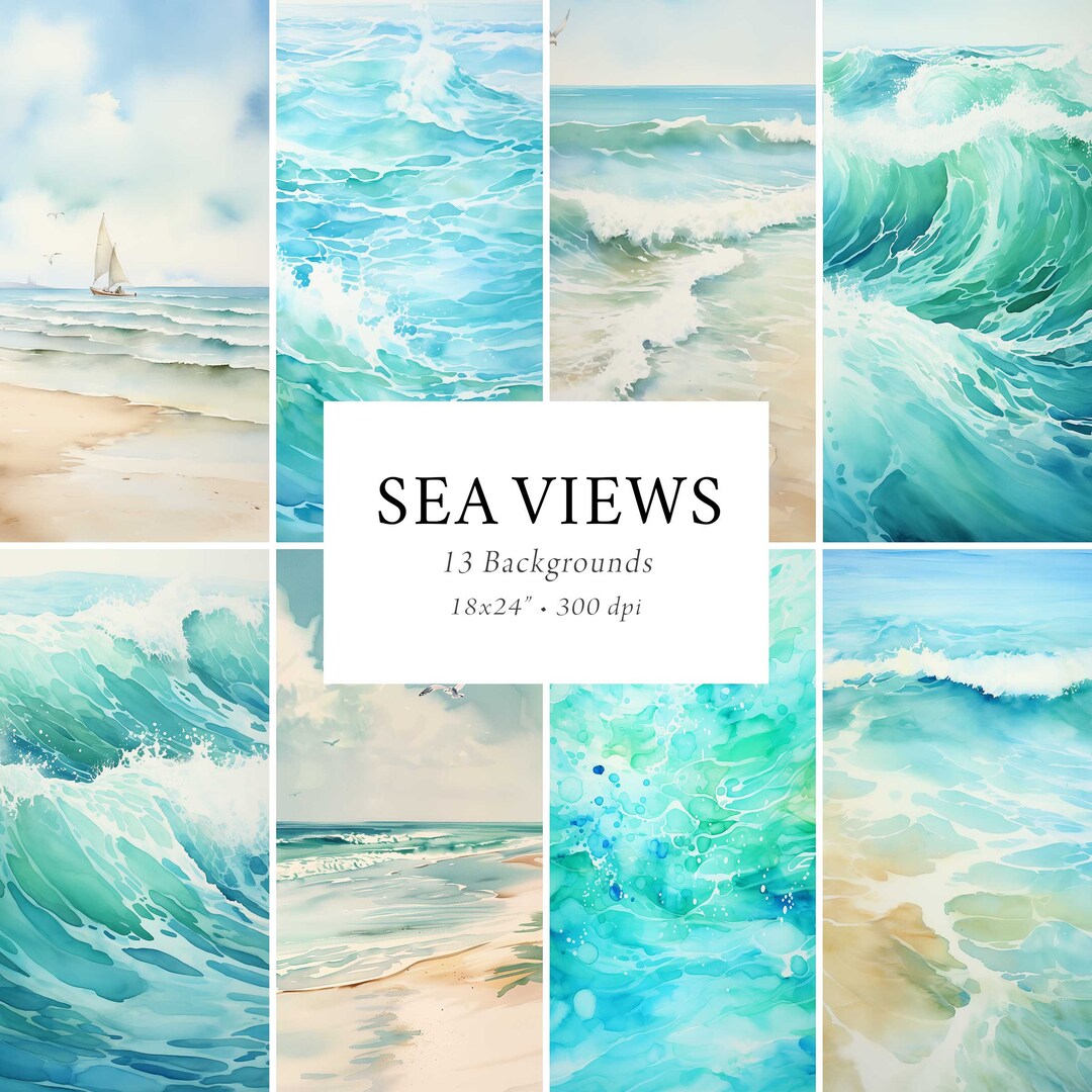 Beach Digital Papers, Beach Backgrounds, Sea Water, Ocean Views, Beach ...