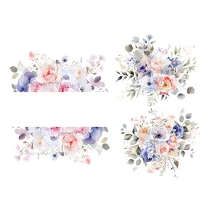 Pastel Flowers Clipart, Spring Bouquets Png, Pastel Spring Flowes ...