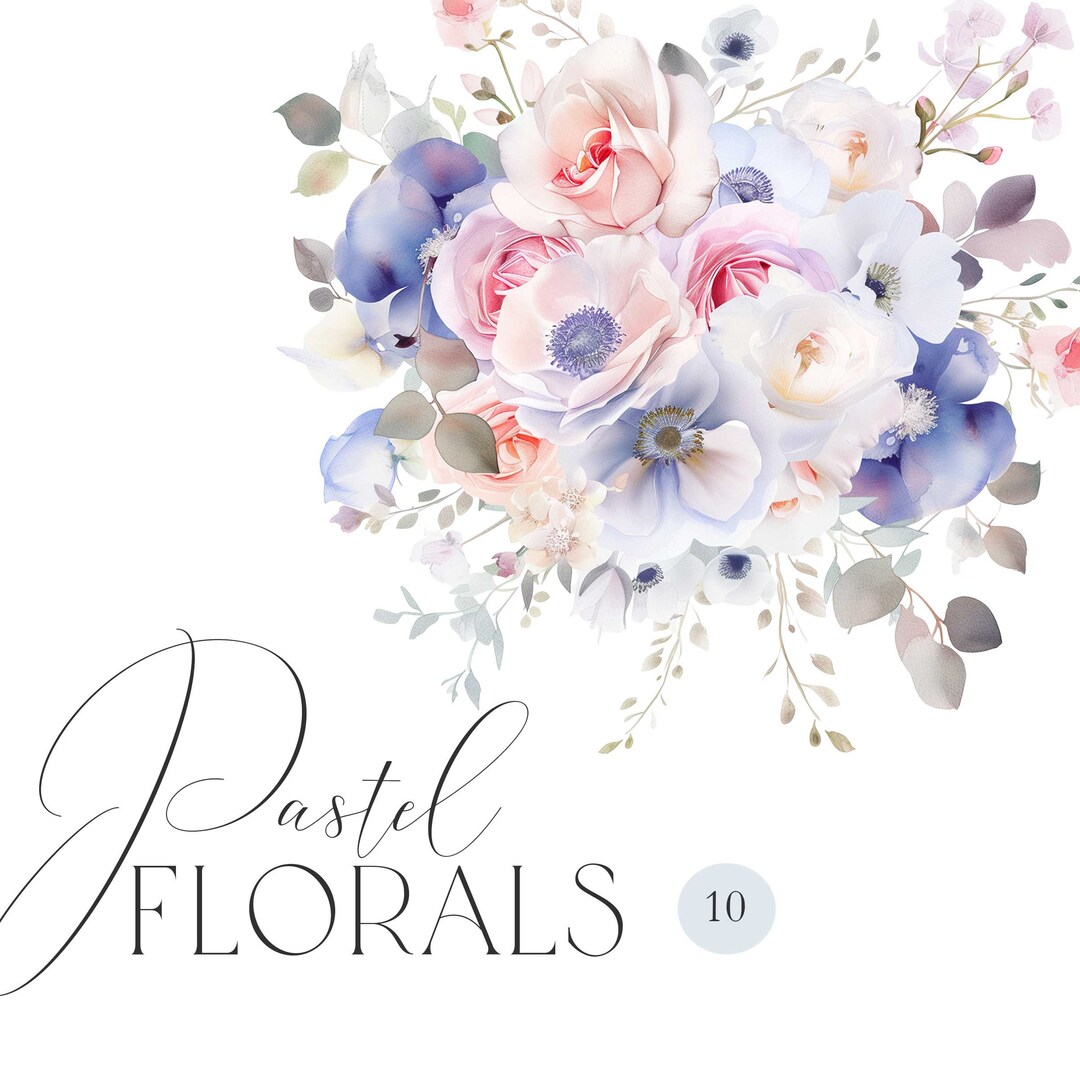 Pastel Flowers Clipart, Spring Bouquets Png, Pastel Spring Flowes ...