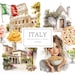Italy Clipart, Italian Travel Clipart, Rome Amalfi, Italy Stickers ...