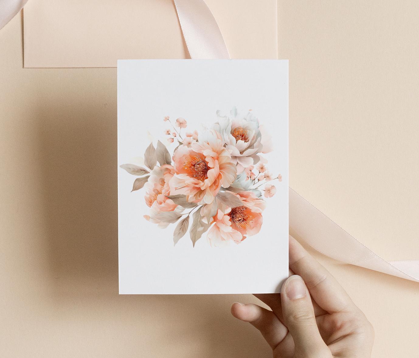 Peach Floral Clipart, Peach Floral Bouquets, Peach Wedding Bouquets ...