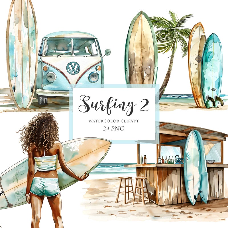 Surf Clipart - Etsy