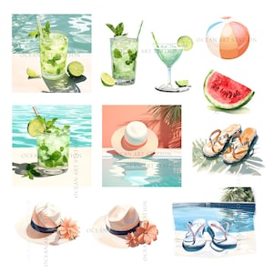Pool Party Clipart, Vacation Clipart, Summer Fashion Clipart, Beach ...