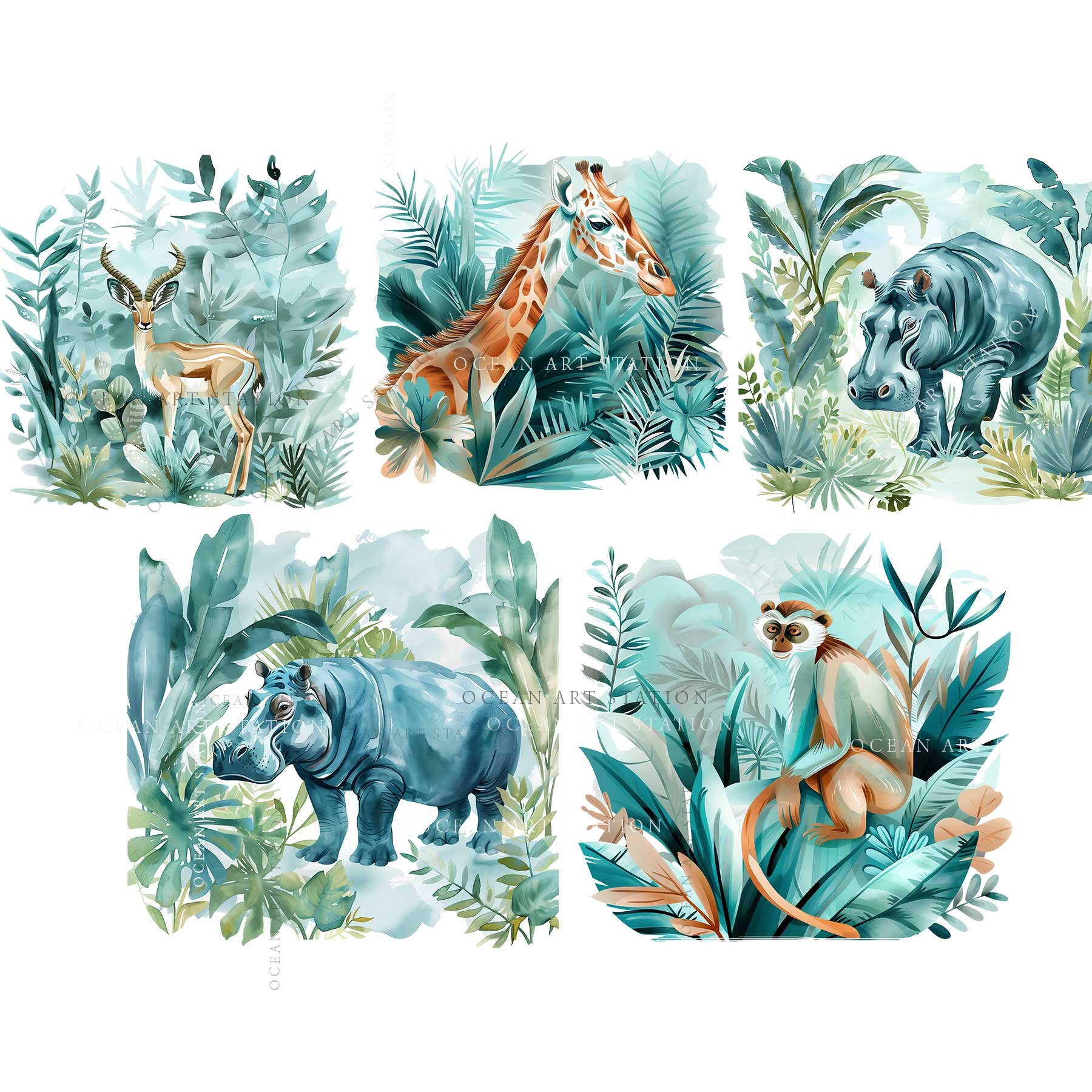 Jungle Animals Clipart, Safari Animals Clipart, Jungle Clipart ...
