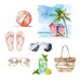 Summer Vacation Clipart, Tropical Beach Clipart, Summer Fashion Clipart ...