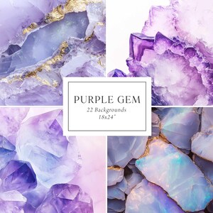 Purple Gemstone Digital Papers, Gemstone Textures, Abstract Digital ...
