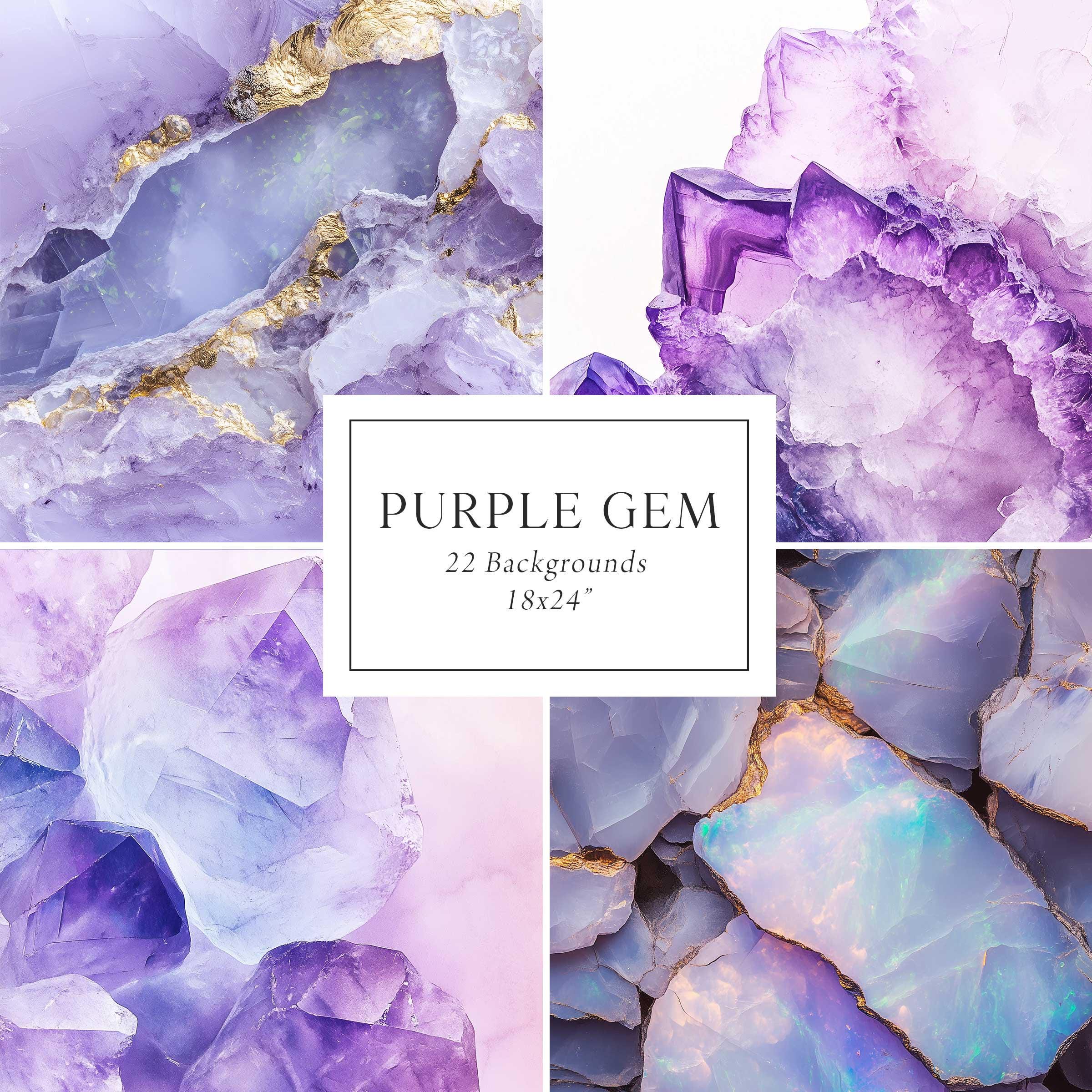 Purple Gemstone Digital Papers, Gemstone Textures, Abstract Digital ...