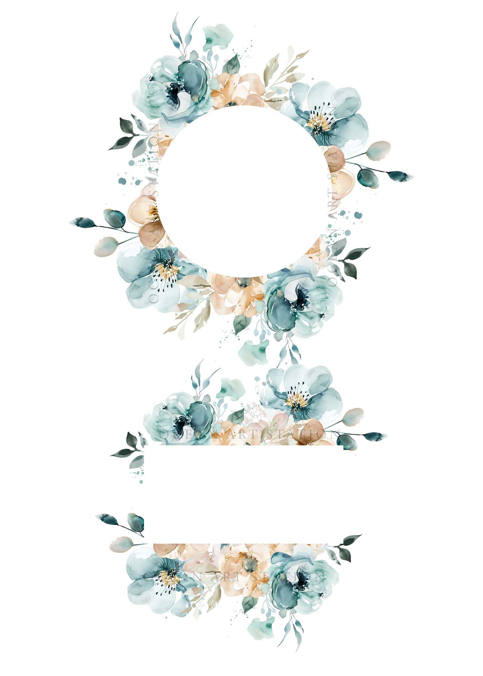 Teal Flowers Clipart, Teal Bouquets Png, Turquoise Flowers Clipart ...