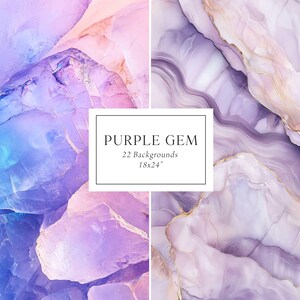 Purple Gemstone Digital Papers, Gemstone Textures, Abstract Digital ...