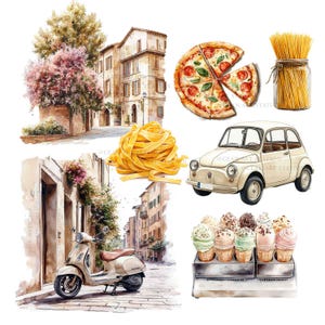 Italy Clipart, Italian Travel Clipart, Rome Amalfi, Italy Stickers ...