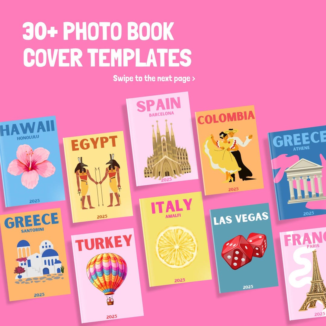 Vacation Photo Book Cover Templates 30+ Unique Designs - Etsy