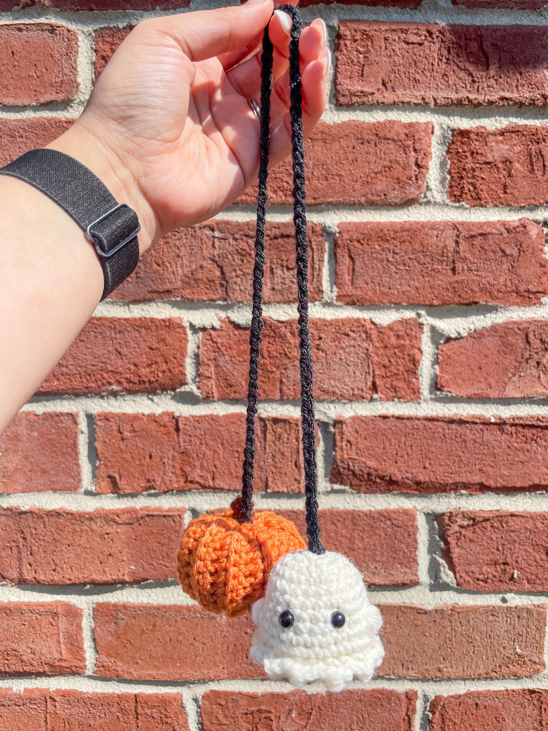 Crochet Ghost and Pumpkin Car Charm Halloween Fall Accessory - Etsy
