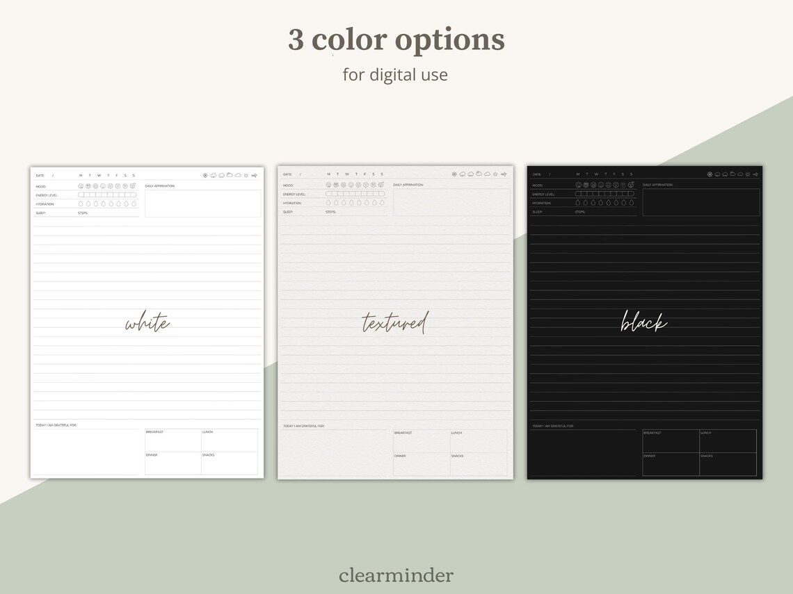 Daily Journal Page, Digital Diary Template, Printable A4 / US Letter ...