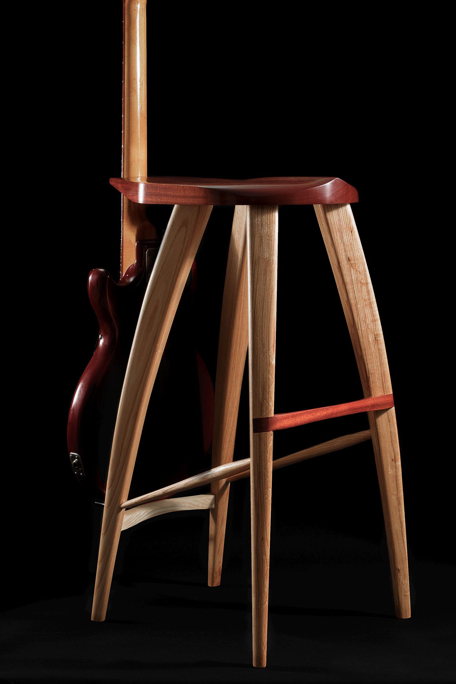 Guitar Stool / Stand, Made of Mahogany and Ash Wood by M-ski - Etsy