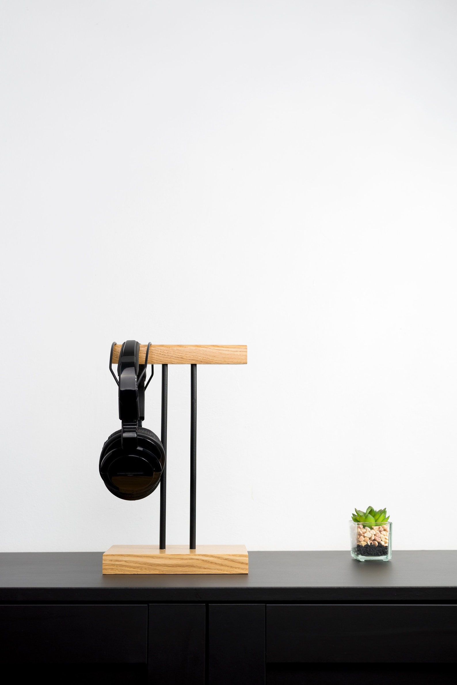 Contemporary Double Headphone Stand Made of Solid White Oak by M-ski - Etsy