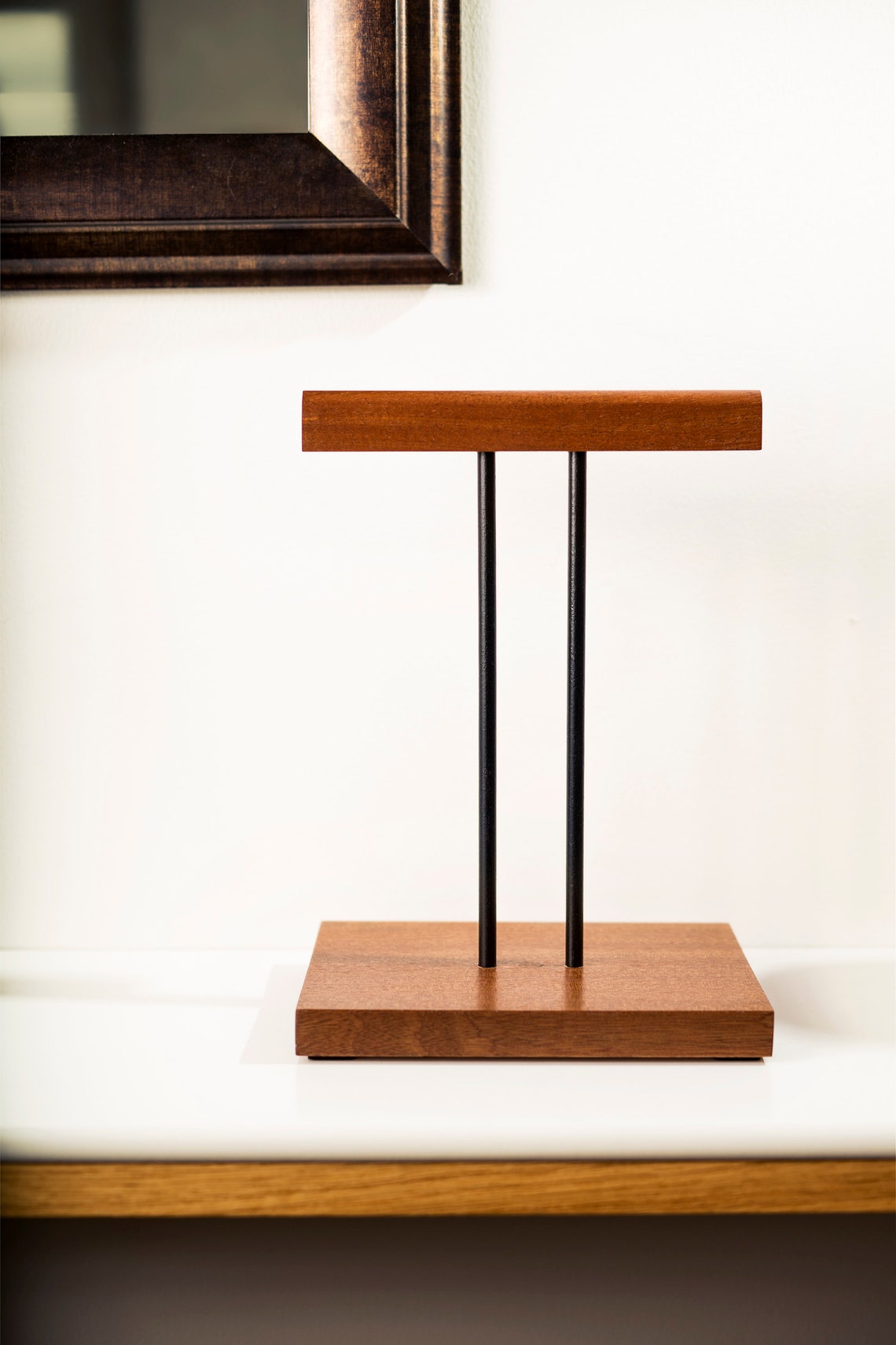 Contemporary Solid Mahogany Double Headphone Stand by M-ski - Etsy