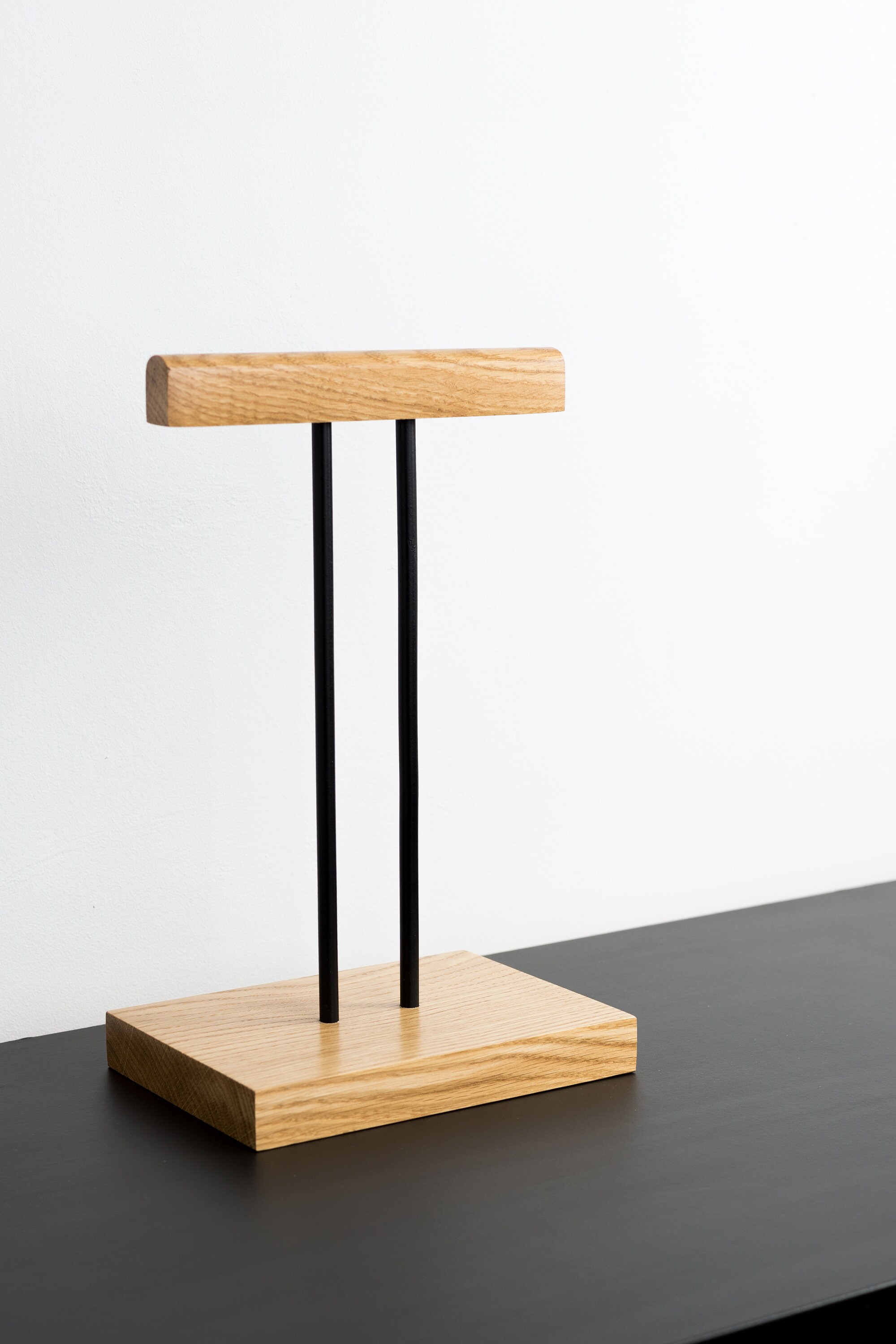 Contemporary Double Headphone Stand Made of Solid White Oak by M-ski - Etsy