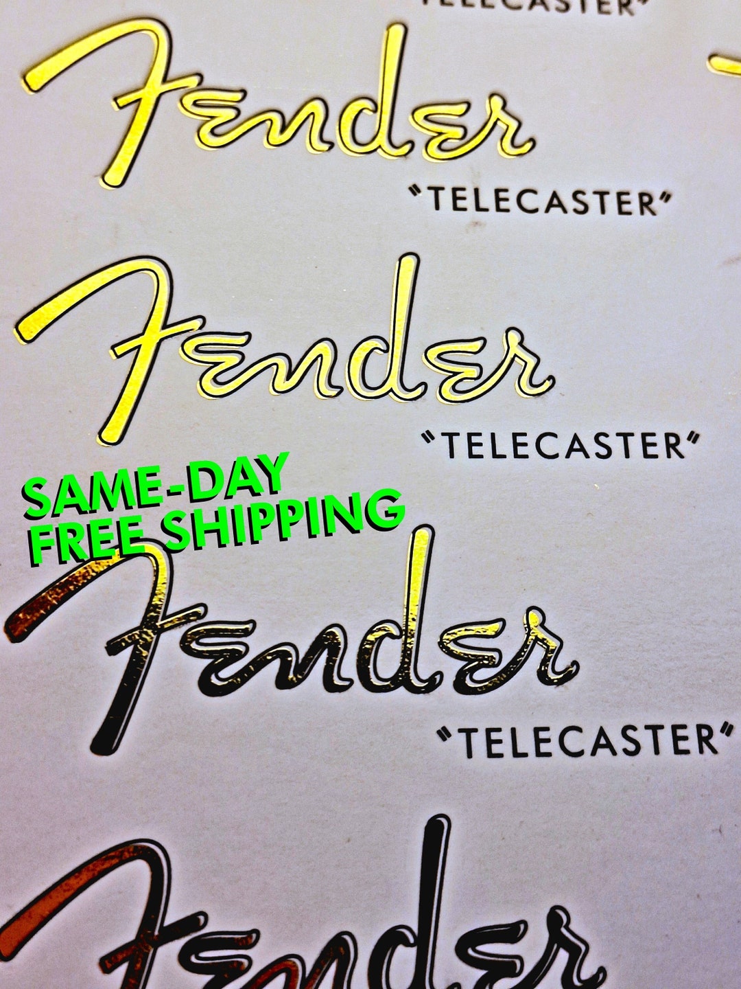 Telecaster Decal Gold Metallic Ultra-hi-res Waterslide Headstock ...