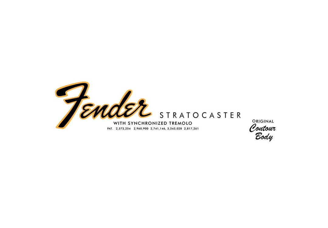 2-pack Strat Decal Vintage Fender Style Ultra-hi-res NEW Non-metallic ...