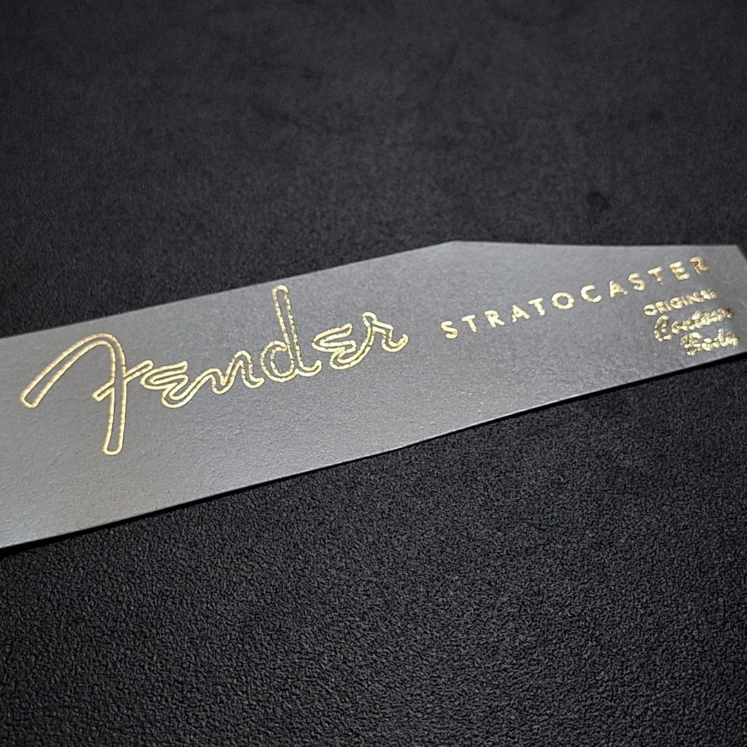 2-pack Stratocaster 50s Headstock Decal Waterslide Solid Gold Silver ...