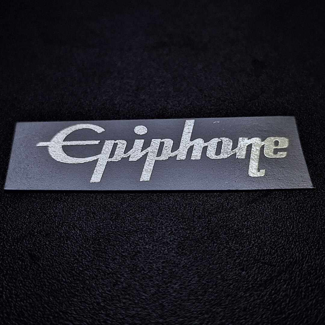 2-pack Epiphone Headstock Decals for Guitars Solid Gold Silver Black ...