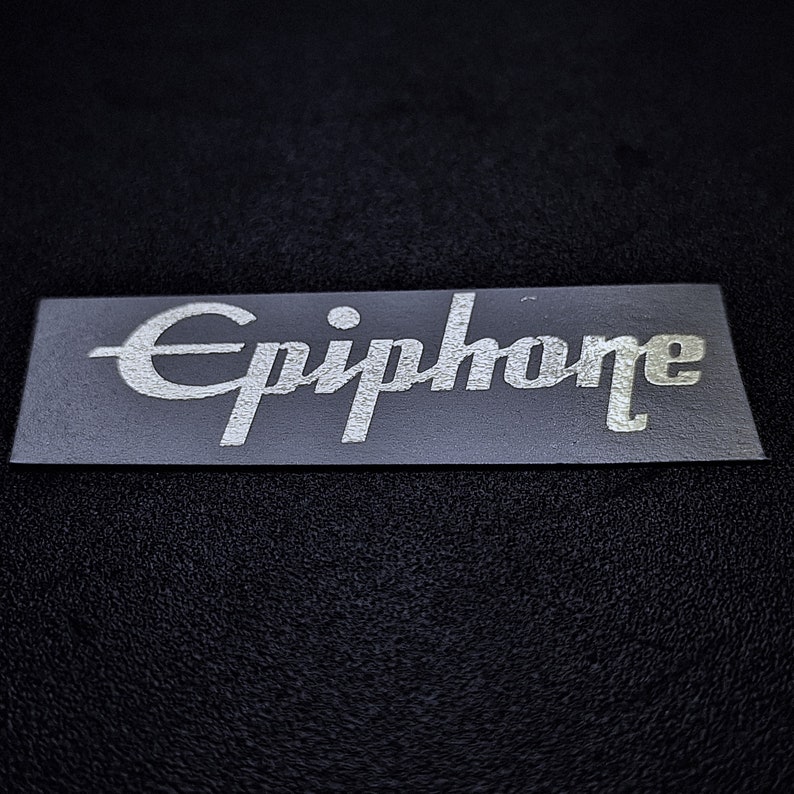 2-pack Epiphone Headstock Decals for Guitars Solid Gold Silver Black ...