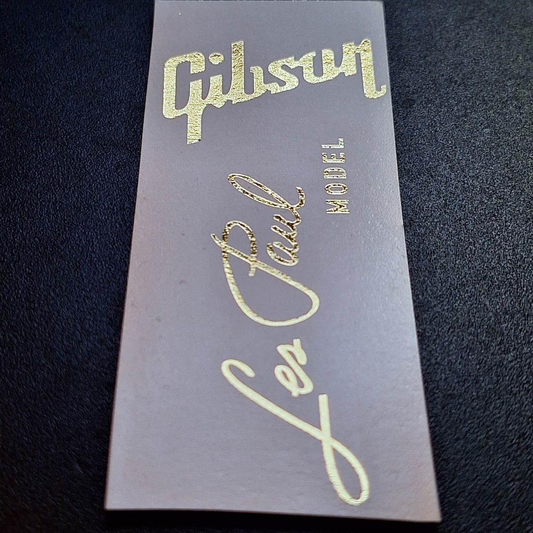 Gibson Les Paul Headstock Decal Waterslide Guitars Solid Gold Silver ...