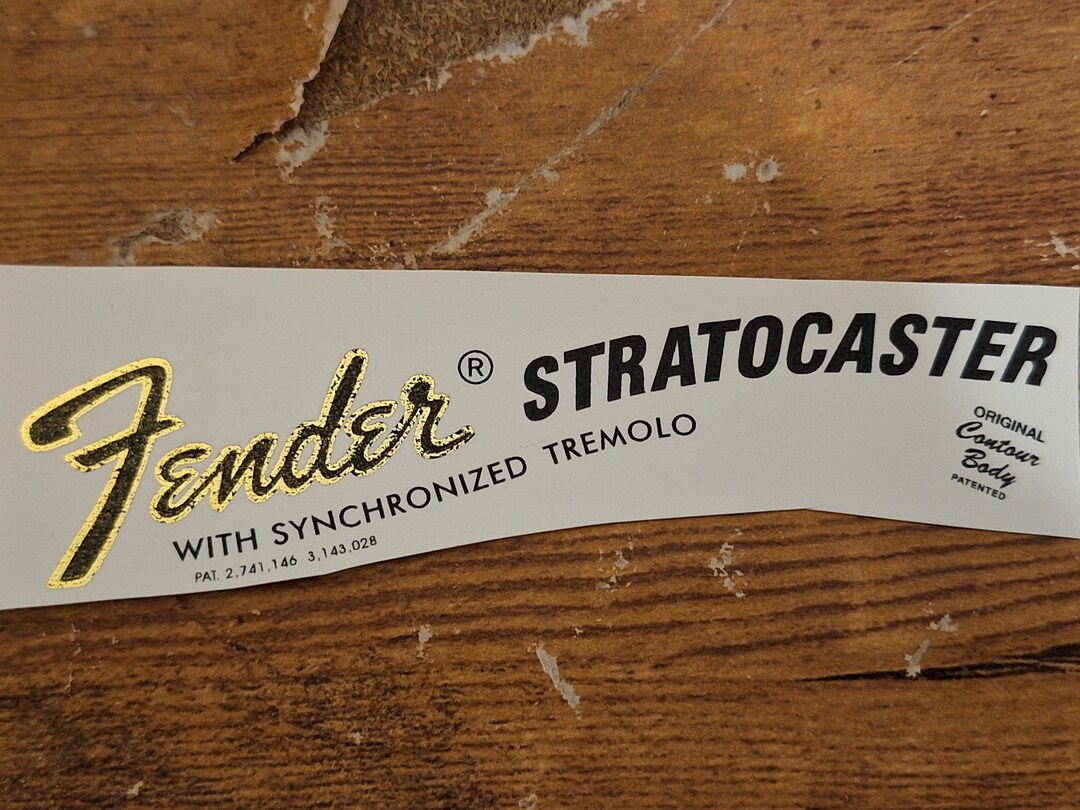Stratocaster Decal 70s Fender Style Ultra-hi-res NEW Non-metallic ...