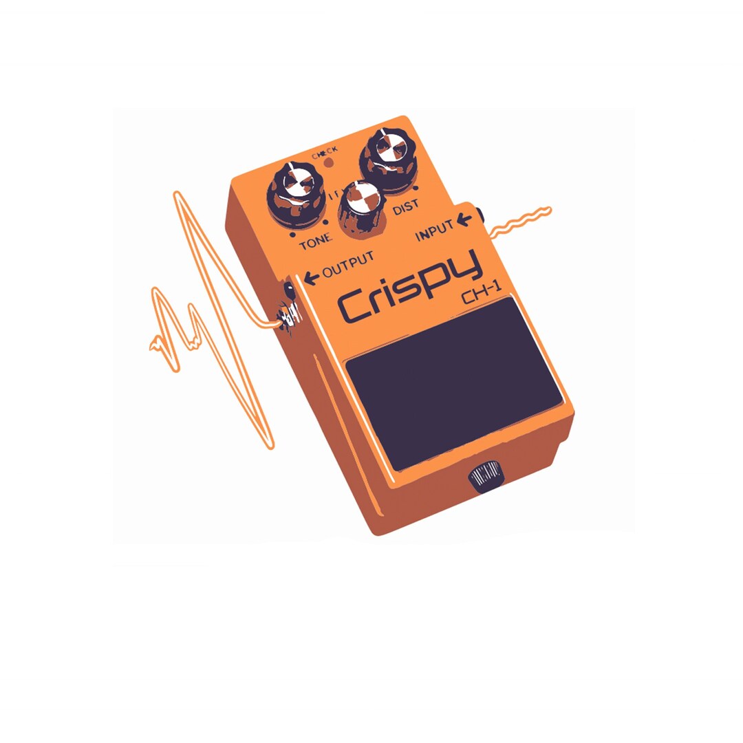 Guitar Pedal Sticker crispy Ch-1 Boss DS1 Style Funny Paper Sticker - Etsy