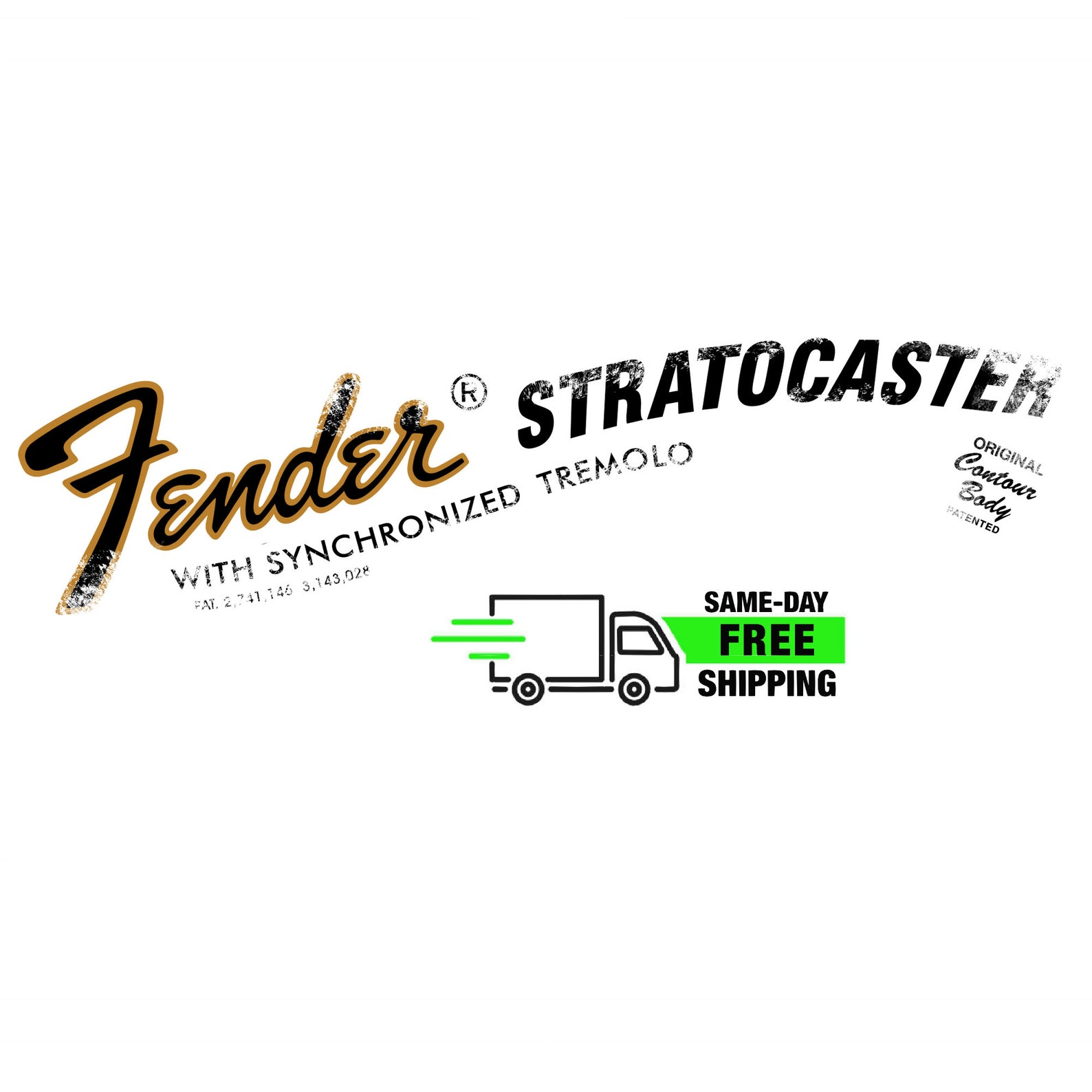 Stratocaster Decal 70s Faded Relic Fender Style Ultra-hi-res NEW Non ...